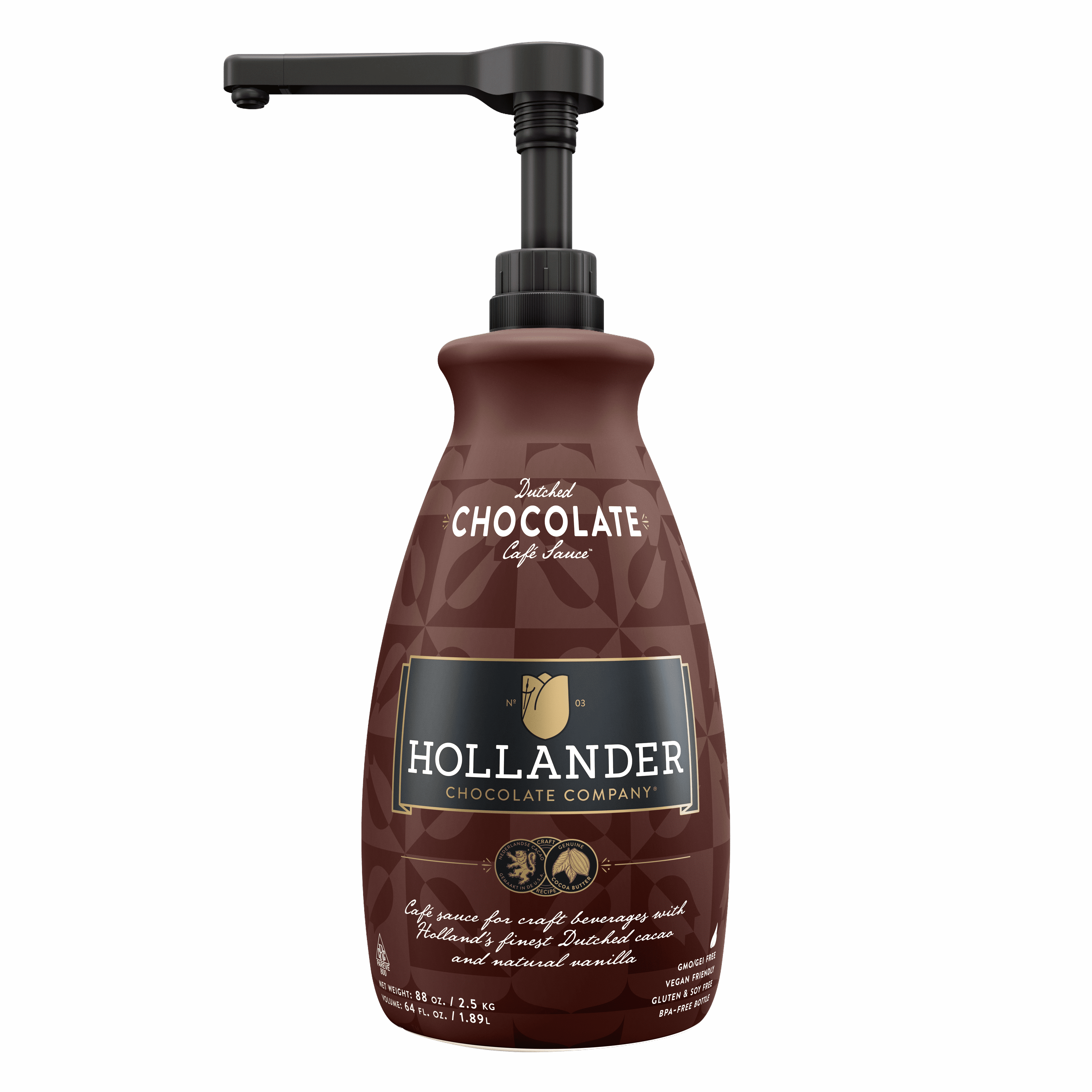 Hollander Authentic Dutch Chocolate Sauce, 64 oz Plastic Bottles - Pack ...