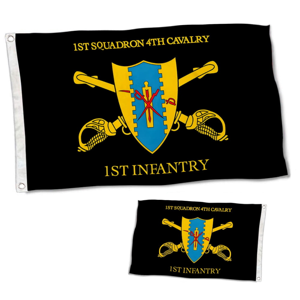 Dutern Double Sided 1st Squadron 4th Cavalry Flag Banner 3 Ply with ...