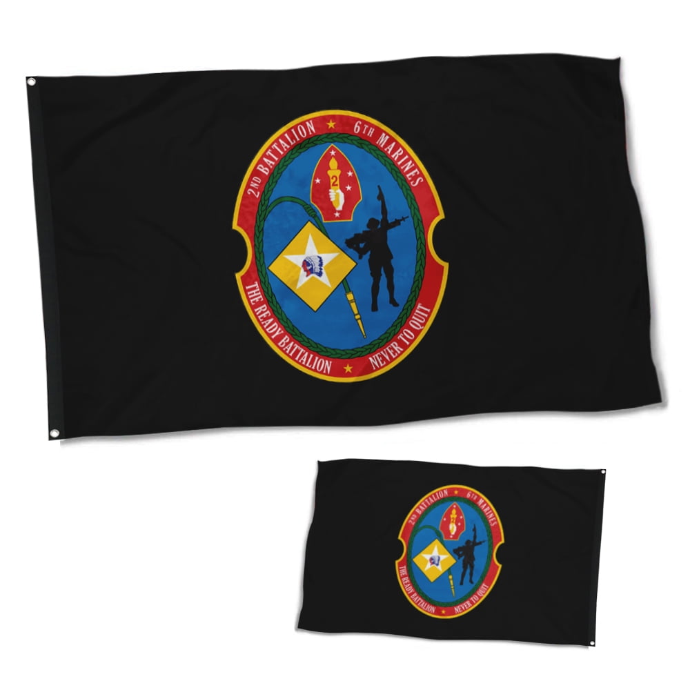 Dutern Double Sided 2nd Battalion 6th Military Flag Banner 3 Ply with ...