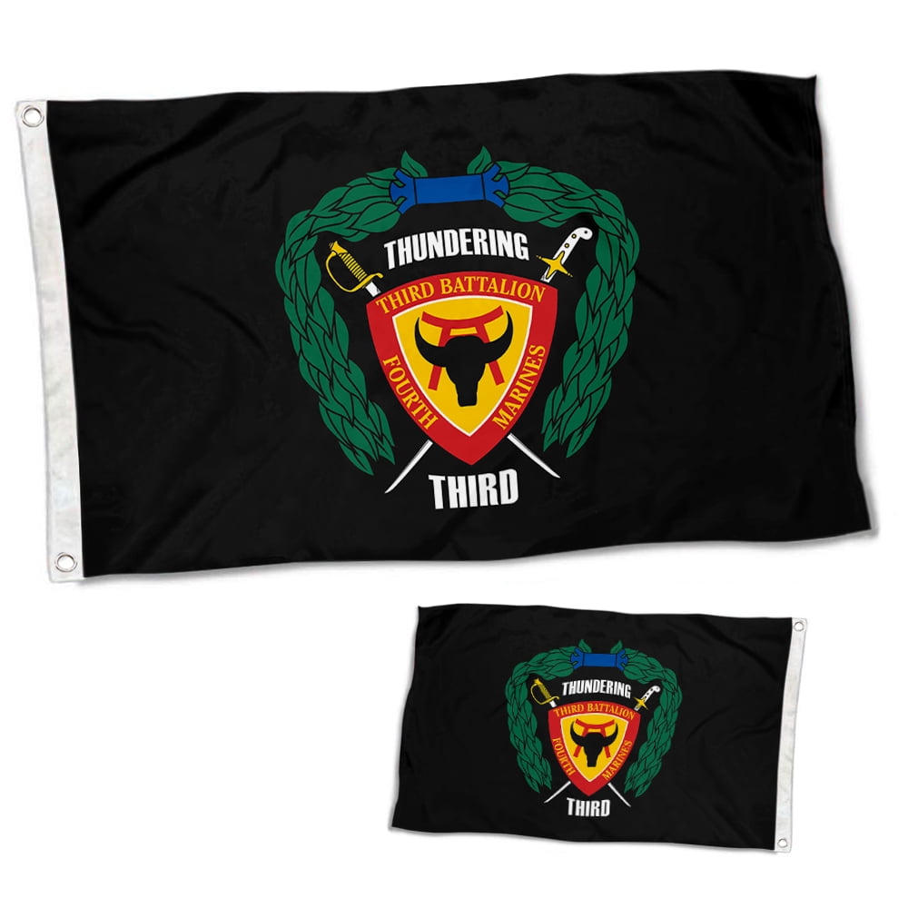 Dutern Double Sided 3rd Battalion, 4th Military Flag Banner 3 Ply with ...