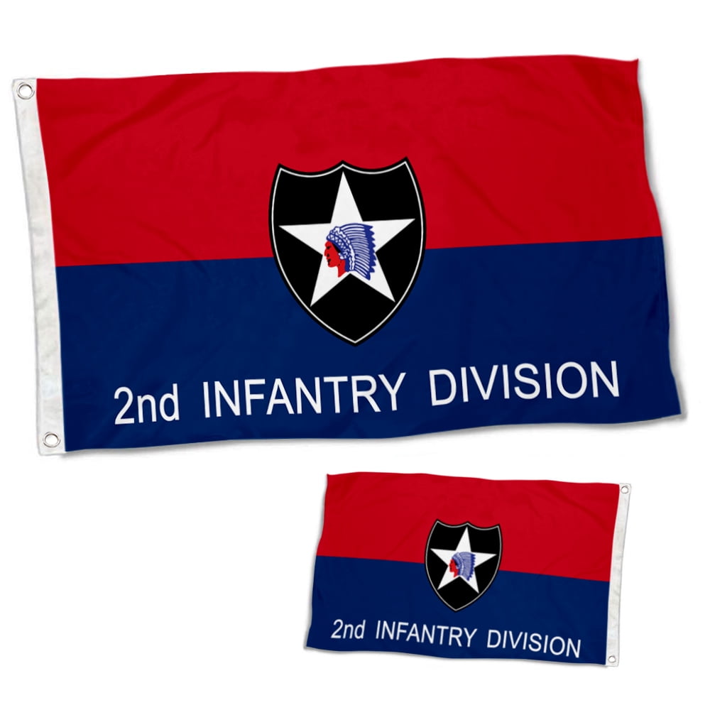 Dutern Double Sided Army 2nd Infantry division Flag Banner 3 Ply with ...