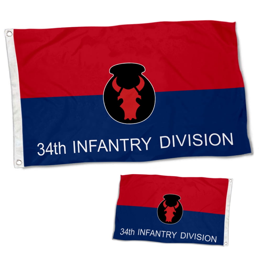 Dutern Double Sided Army 34th Infantry Division Flag Banner 3 Ply with ...