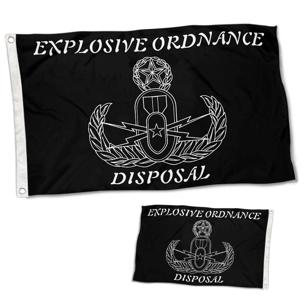 Dutern Double Sided EOD Flag Explosive Ordnance Disposal Flag Banner 3 Ply with Brass Grommets ...