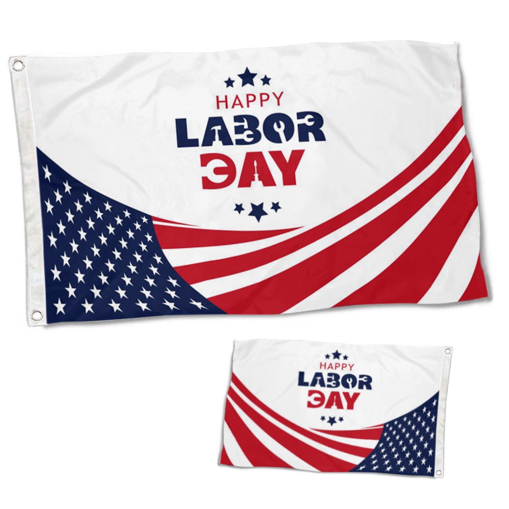 Dutern Double Sided Happy Labor Day Flag Banner 3 Ply with Brass ...