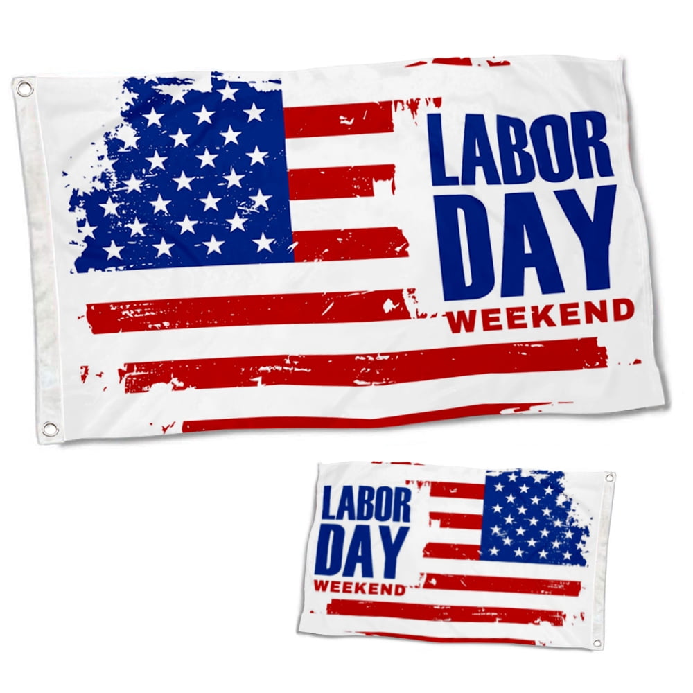 Dutern Double Sided Happy Labor Day Weekend Flag Banner 3 Ply with ...