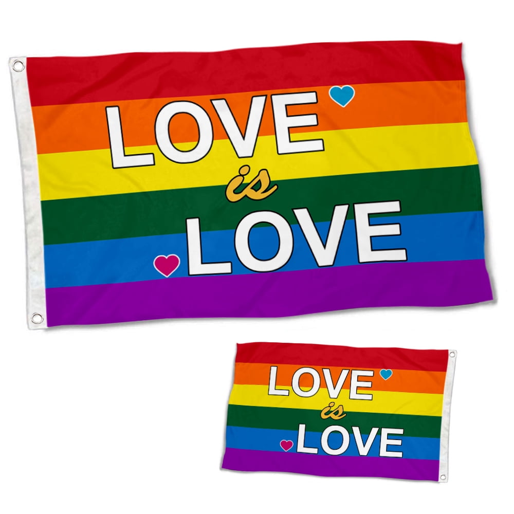 Dutern Double Sided Love Is Love Flag Banner 3 Ply with Brass Grommets ...