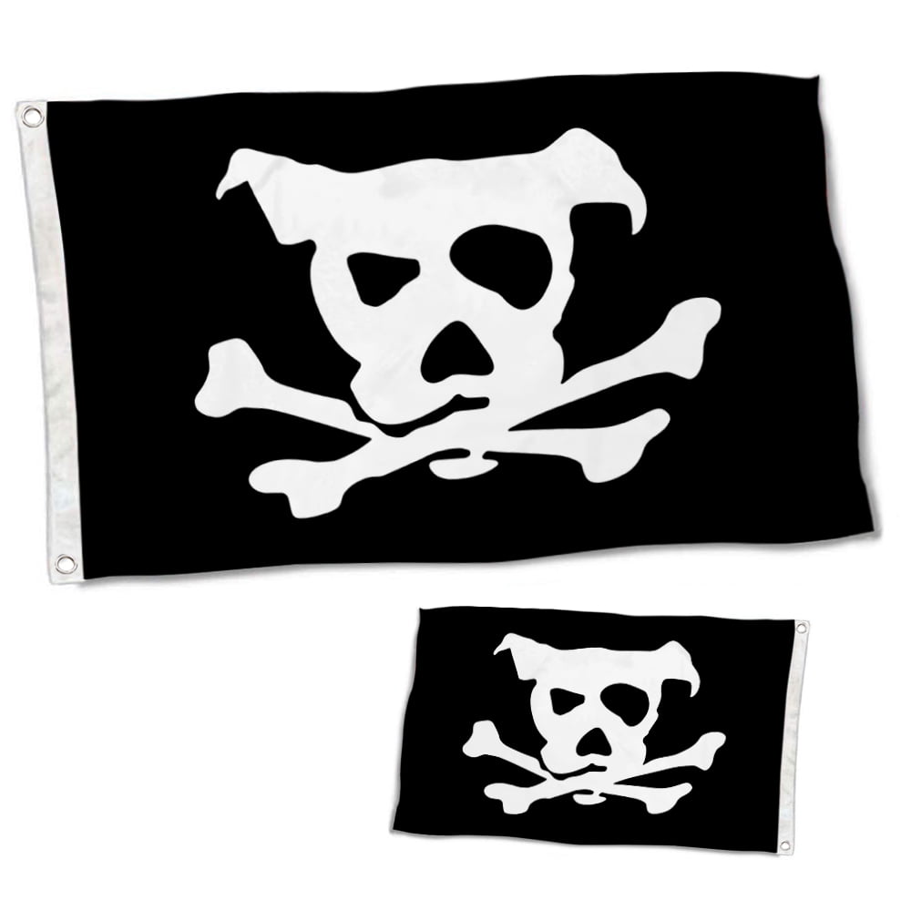 Dutern Double Sided Pirate Dog Flag Banner 3 Ply with Brass Grommets ...