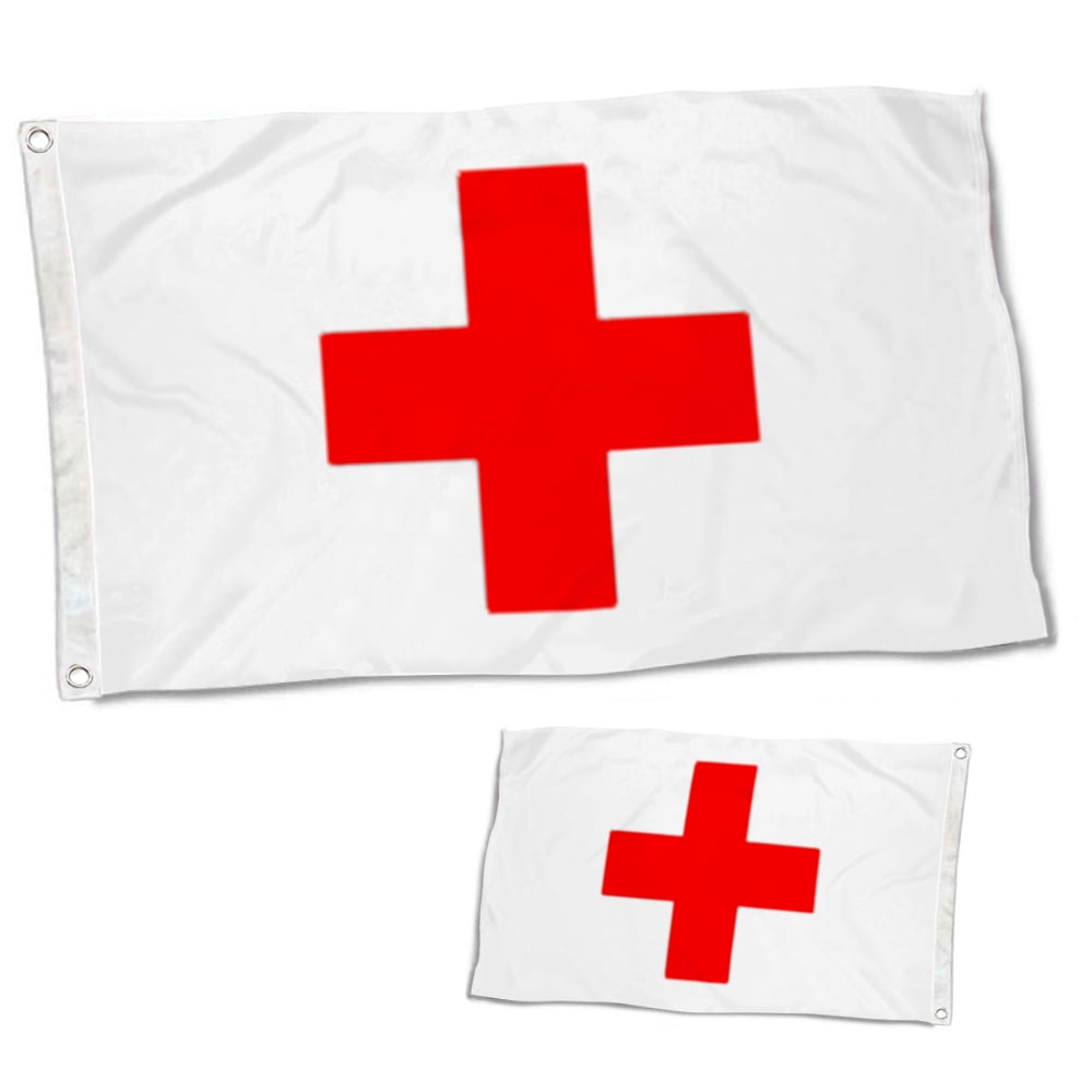 Dutern Double Sided Red Cross Flag Banner 3 Ply with Brass Grommets 2x3 ...