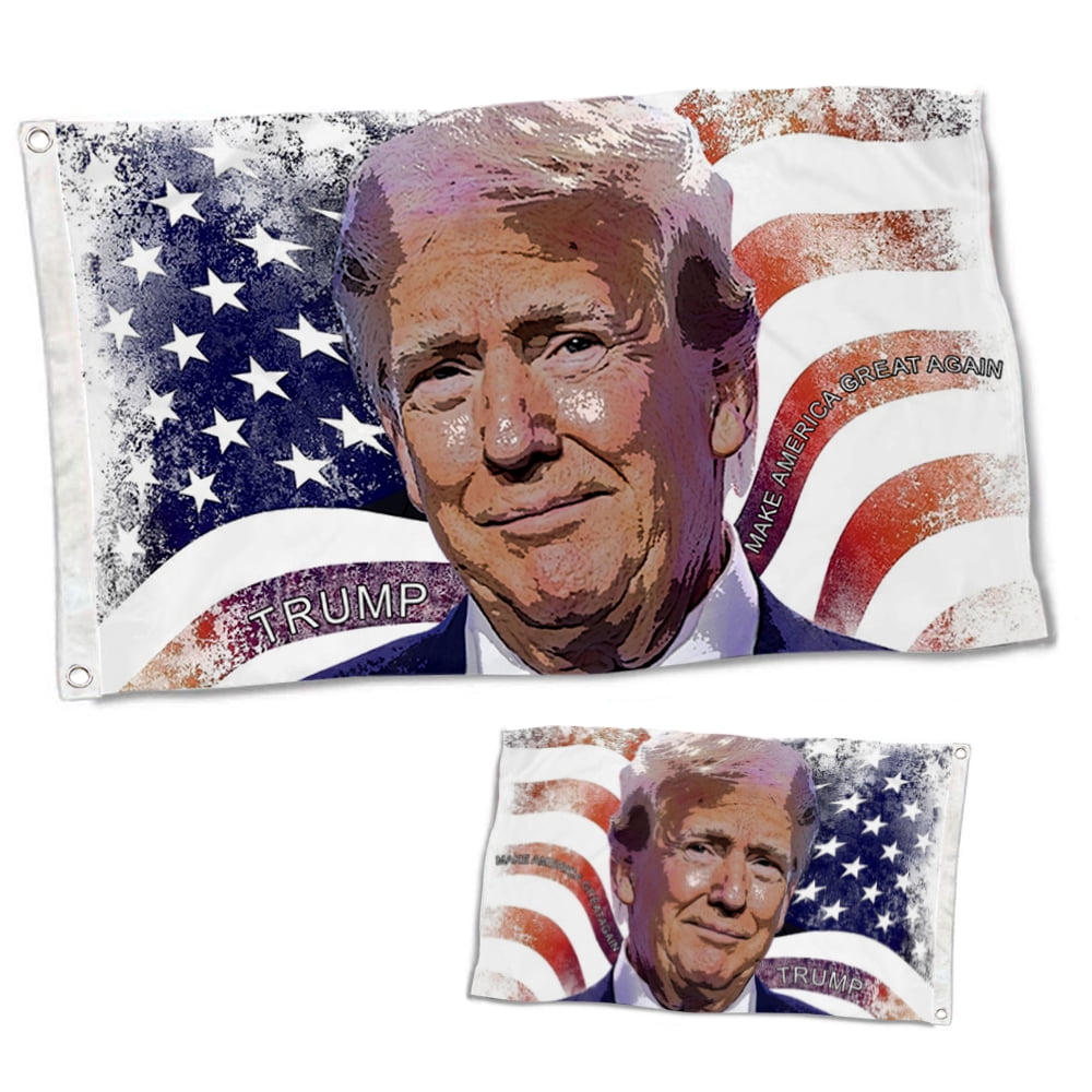Dutern Double Sided Trump 2024 Make America Great Again Flag Banner 3 ...