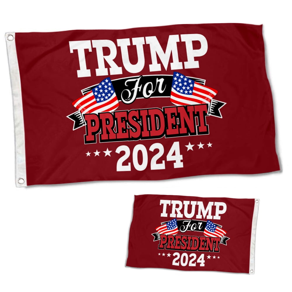 Dutern Double Sided Trump for President 2024 Flag Banner 3 Ply with ...