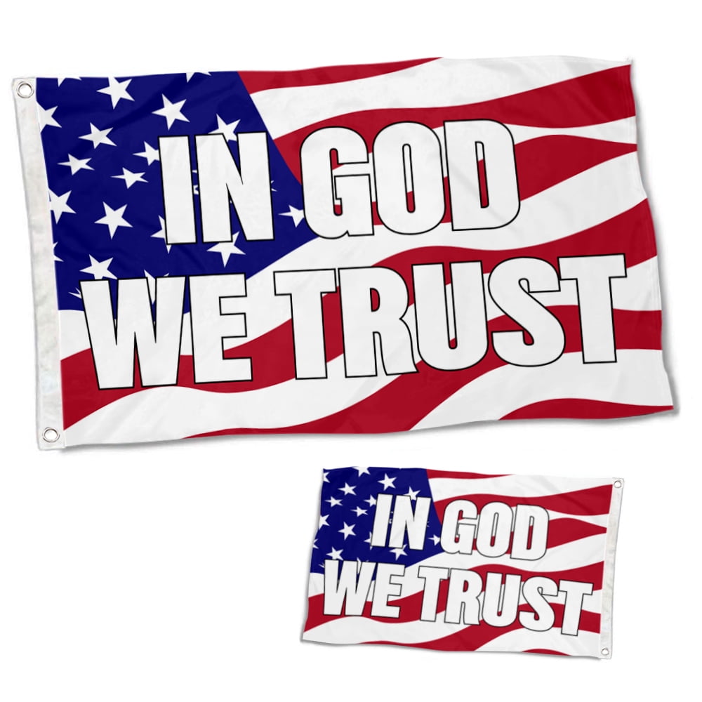 Dutern Double Sided US In God We Trust Jesus Flag Banner 3 Ply with ...