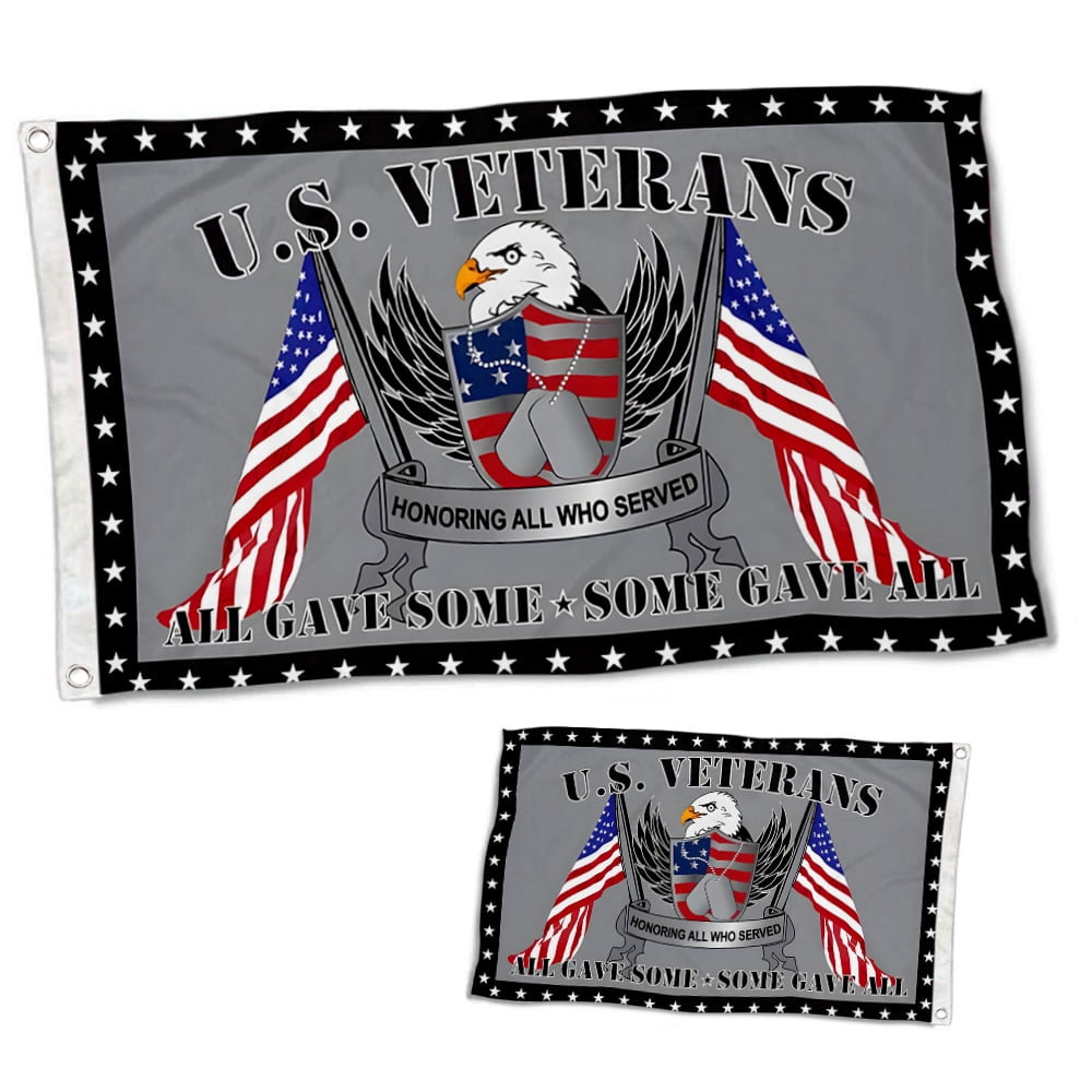 Dutern Double Sided US Veterans Flag All Gave Some Some Gave All Banner ...