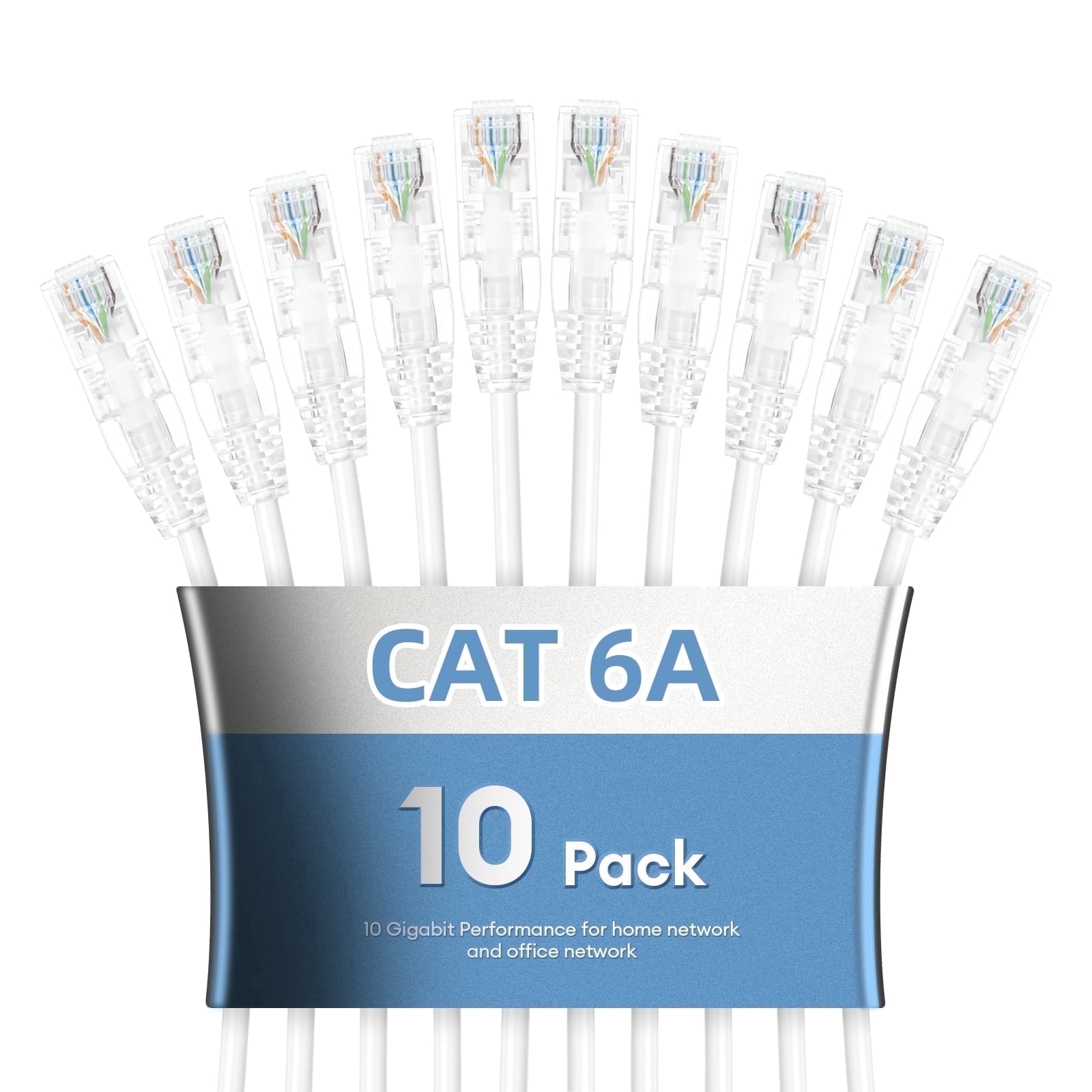 Dutevolns Cat6A Ethernet Patch Cable 1.64 FT (10 Pack), Slim Cat 6 ...