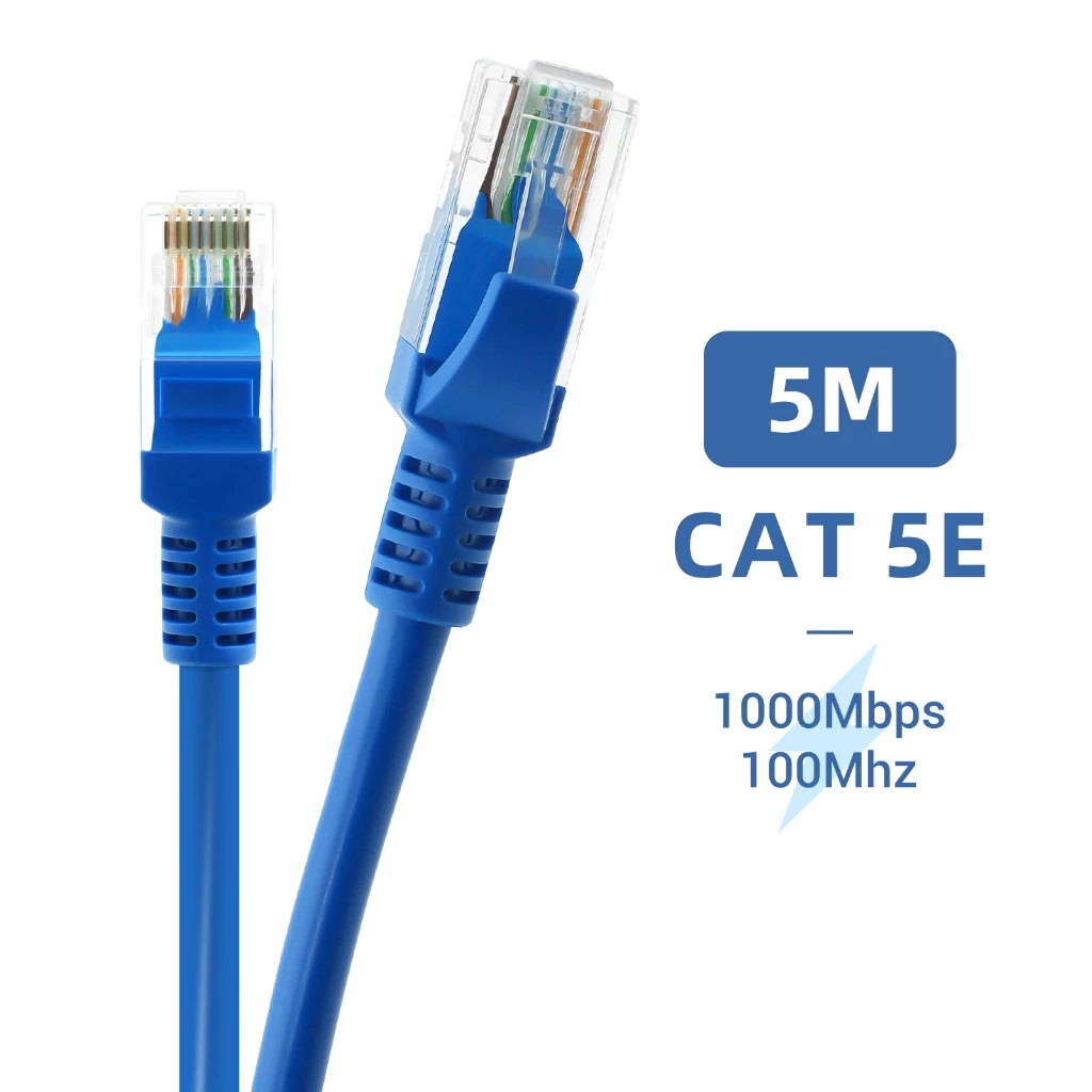Cat5e Ethernet Cable 16.4 FT, Long Cat 5e Internet Cable, Snagless ...