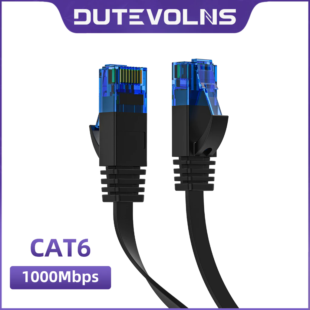 Dutevolns - High Speed Cat6 Ethernet Cable Flat, 9.84ft, 250Mhz 1Gbps ...