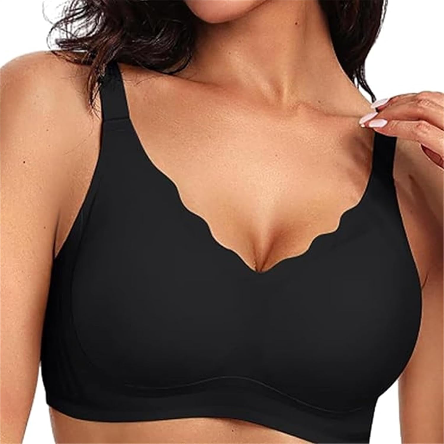 Dutifulon-cc Bra, Dutifulon Seamless Scalloped Push-Up Bra, Supportive Wireless Push up Bras for ...