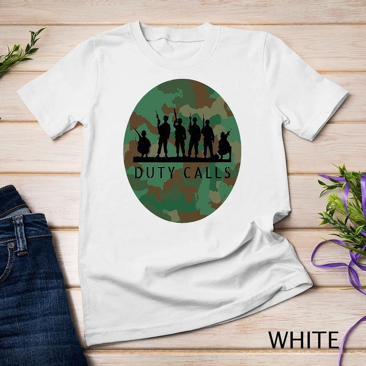 Duty Calls Cool Camouflage Soldier Figurines Unisex S-5XL T-Shirt ...