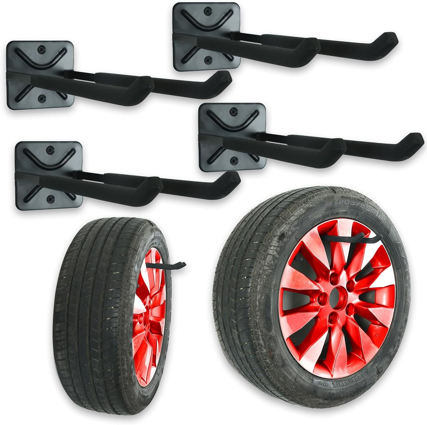 Duty Garage Tires Hooks Wall Mounted Hanger Tool Organizer Rack ...