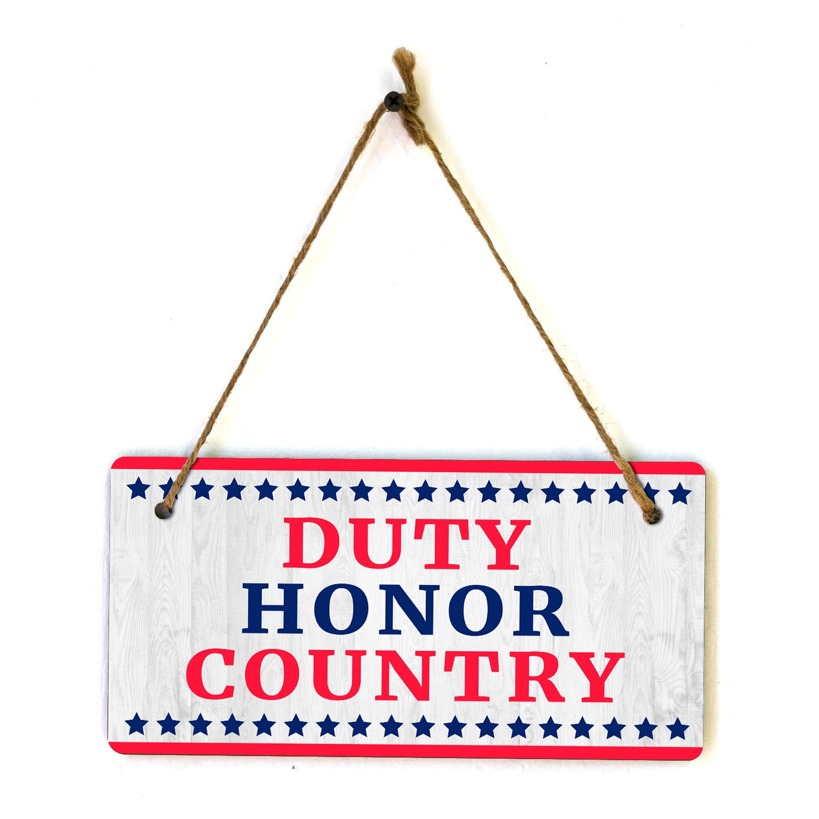 Duty Honor Country 5x10 Hanging Plus Wall or Door Sign | Patriotic Home ...