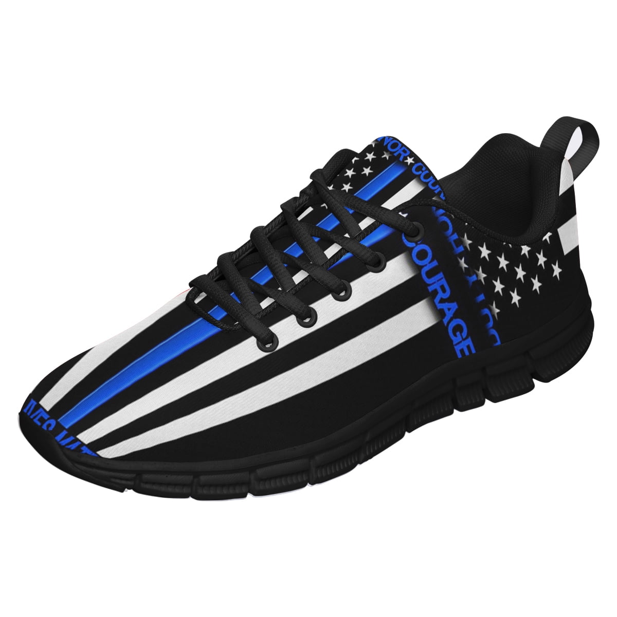 Duty Honor Courage The Thin Blue Line Running Shoes Sneakers Mesh Black ...