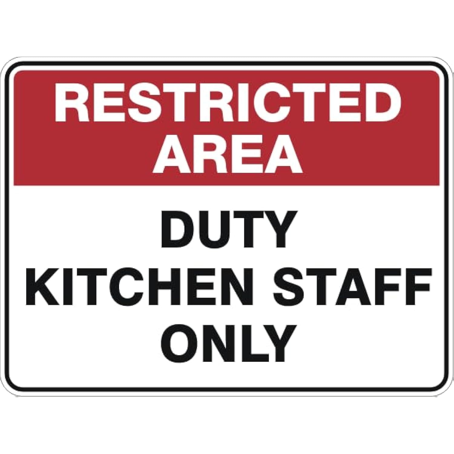 Duty Kitchen Staff Only Restricted Area Warning Metal Sign Tin Signs ...