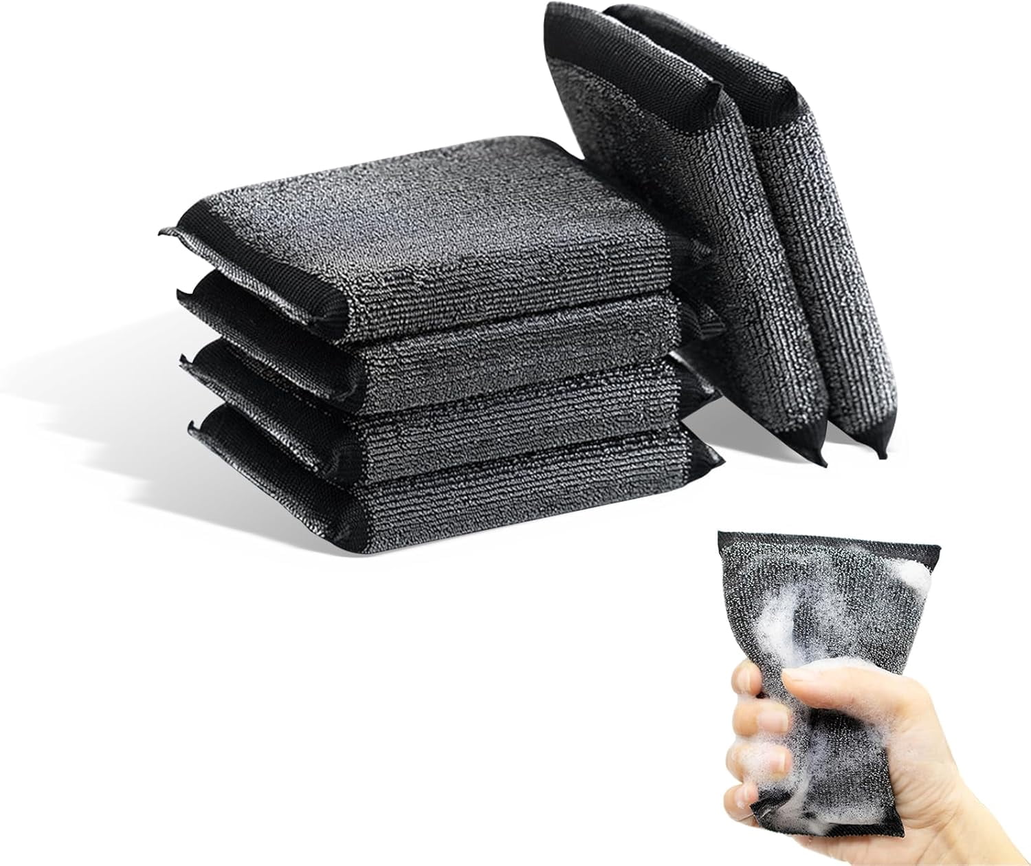 Duty Steel Wool Scrub Sponges 6-Pack, Non-Scratch Multi-Surface ...