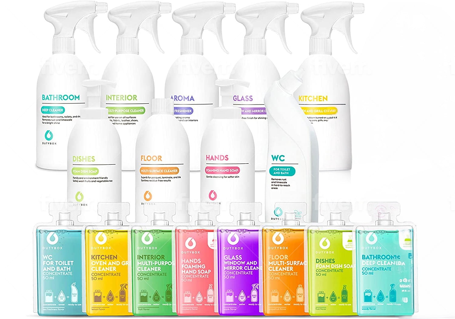 Dutybox Starter Pack Refill, Multi-Purpose Cleaner Set, Bathroom ...