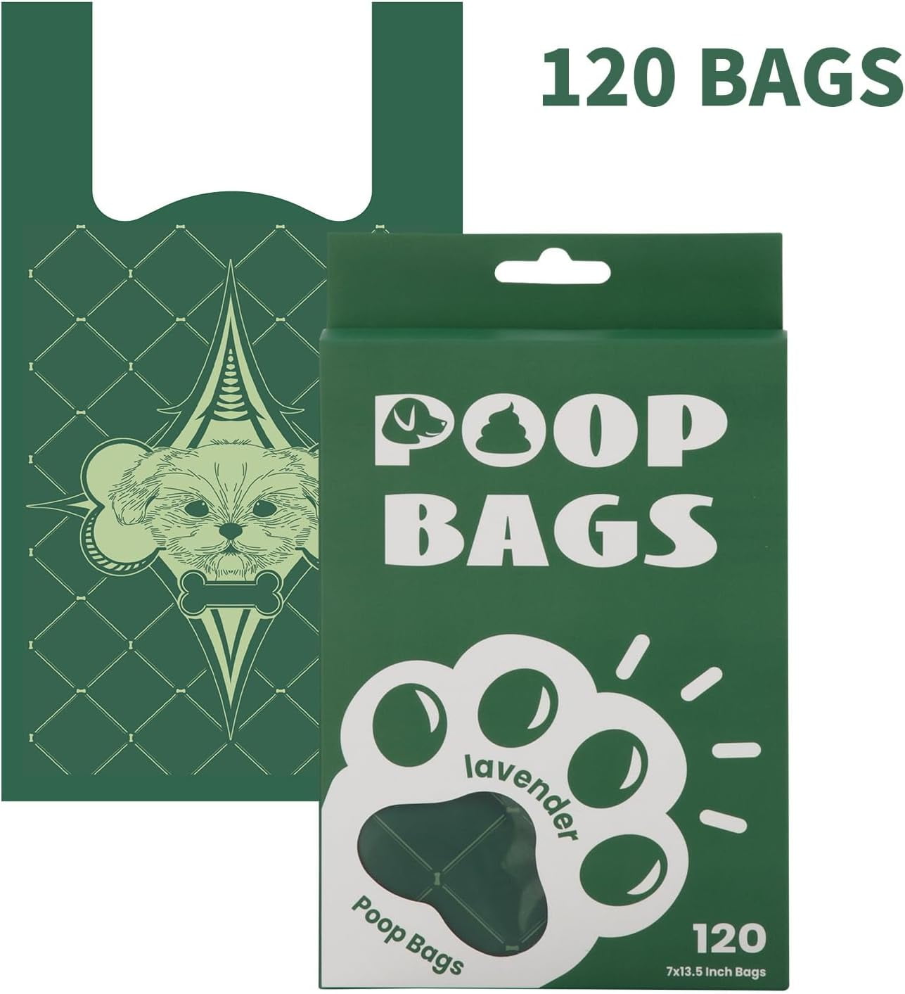 Duuclume 120 Count Dog Poop Bags with Handles, 13 x 7 Inches Pet Waste ...