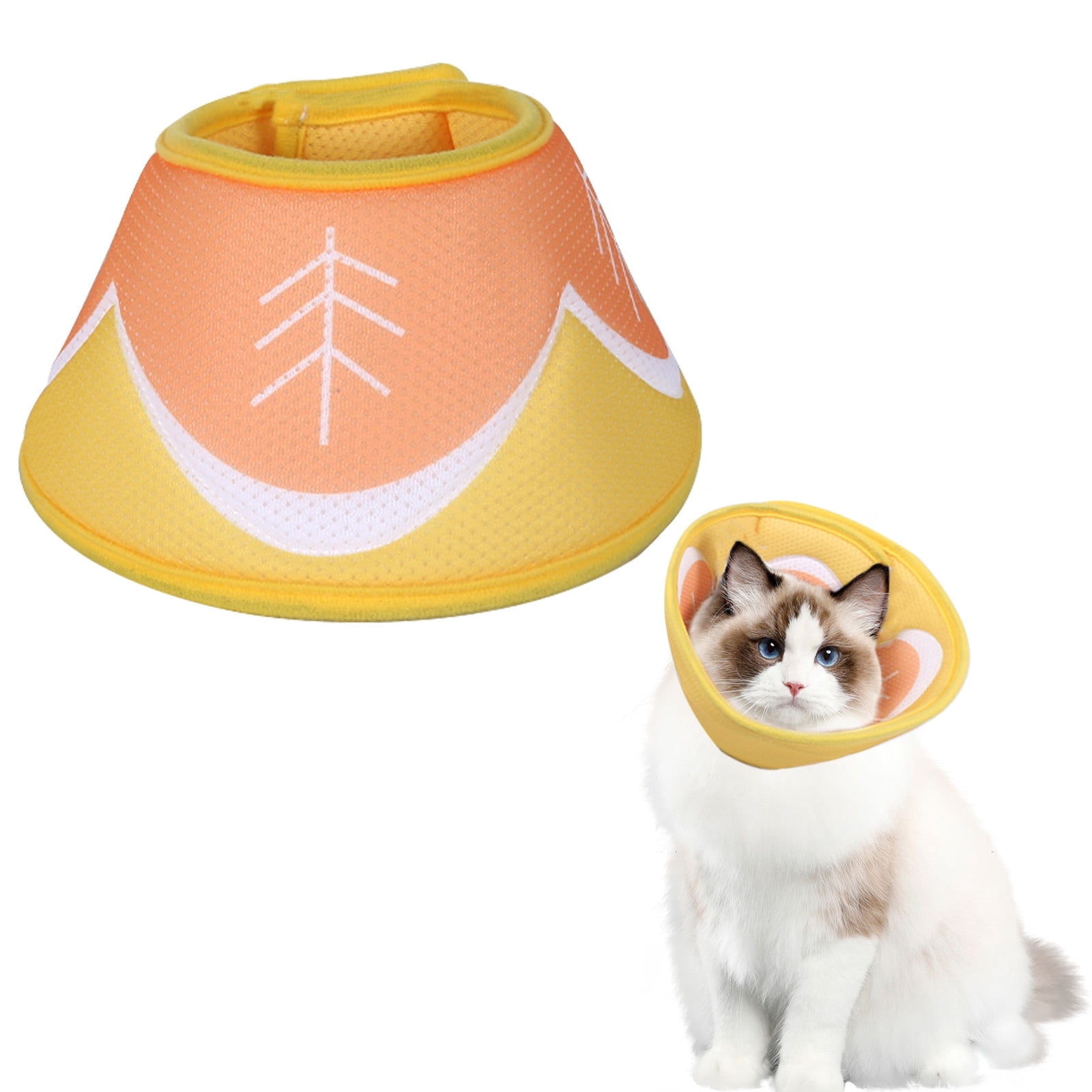 Duuclume Cat Cone Collar, Adjustable Cat Recovery CollarYellow M ...