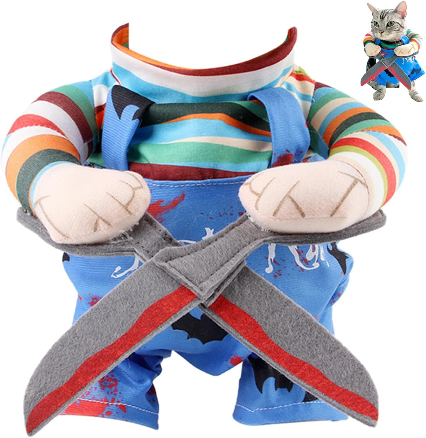 Duuclume Chucky Dog Costume, Halloween Scissors Style Doll Cat Clothes ...