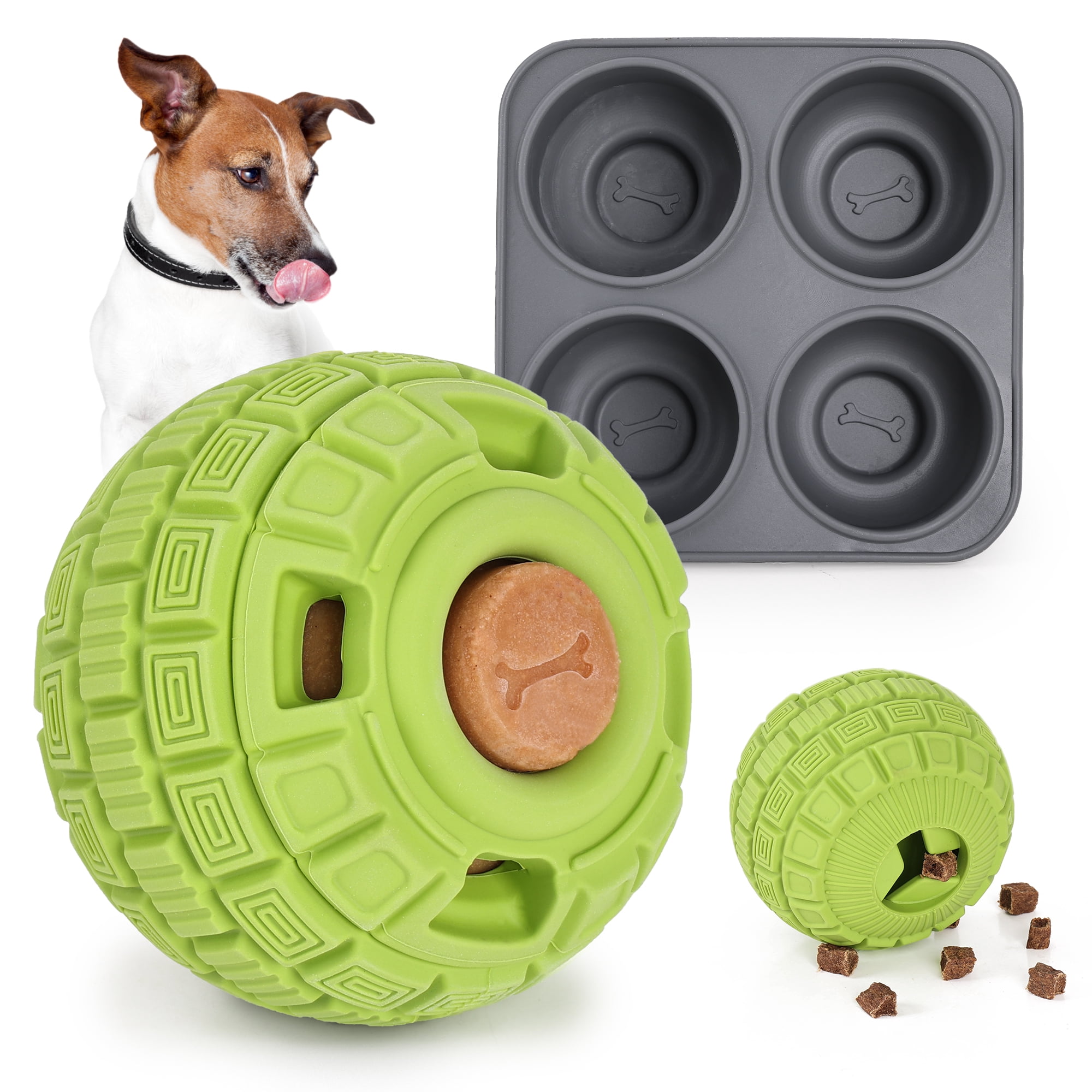Duuclume Dog Fillable Treat Toy with Mold Plate,Pet Toy Ball Slow ...
