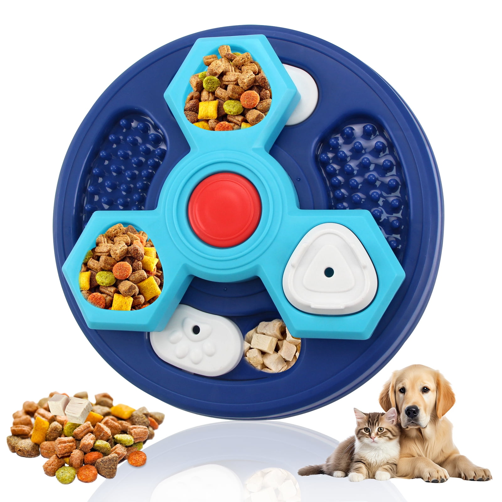 Duuclume Dog Puzzle Feeding Toy Rotating Slow Feeder Disc for IQ ...