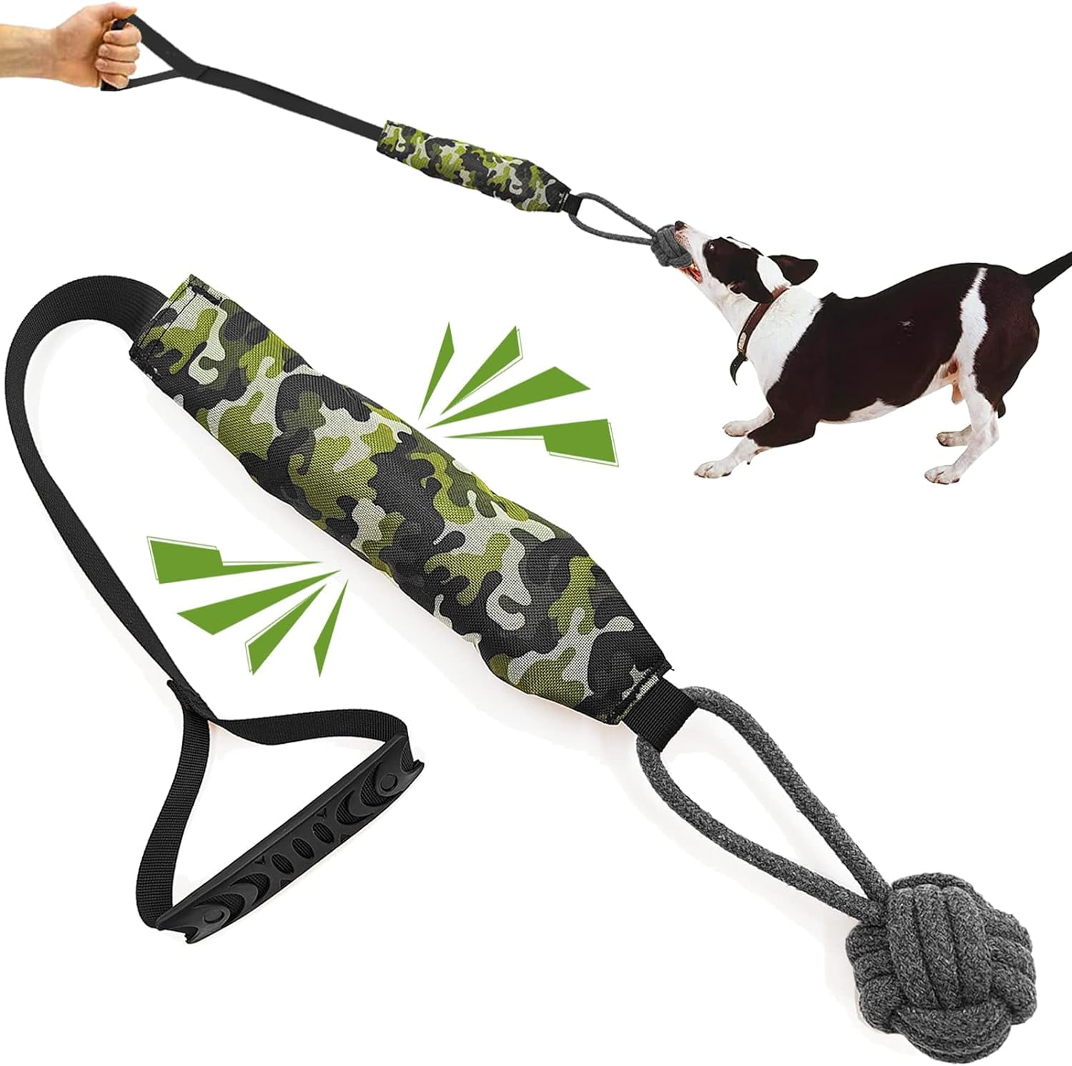 Duuclume Interactive Dog Tug Toy Dog Toys for Aggressive Chewers,Tough Squeaky Dog Rope Toys for ...