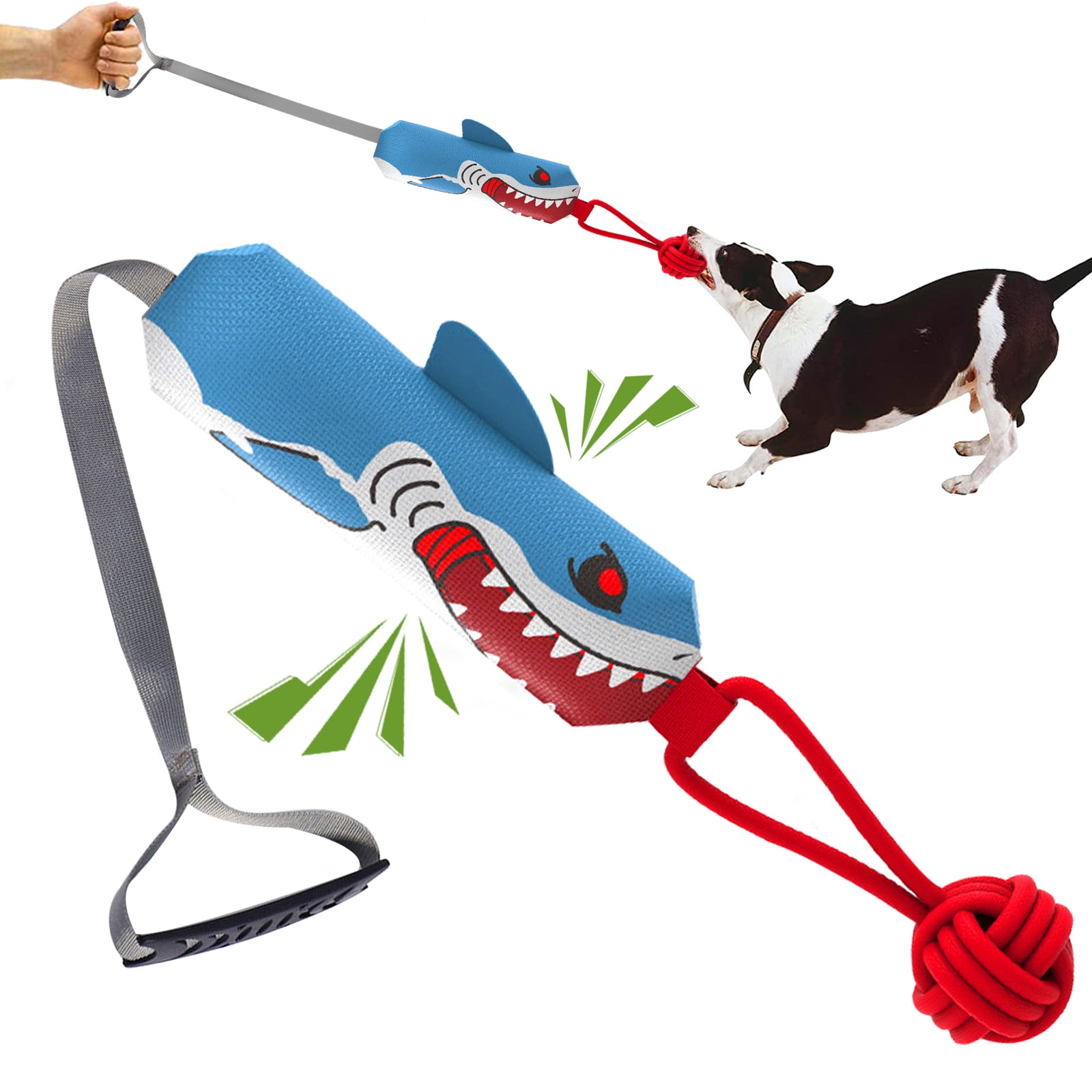 DUUCLUME Interactive Dog Tug Toy, Tough Squeaky Rope Toy for Aggressive ...