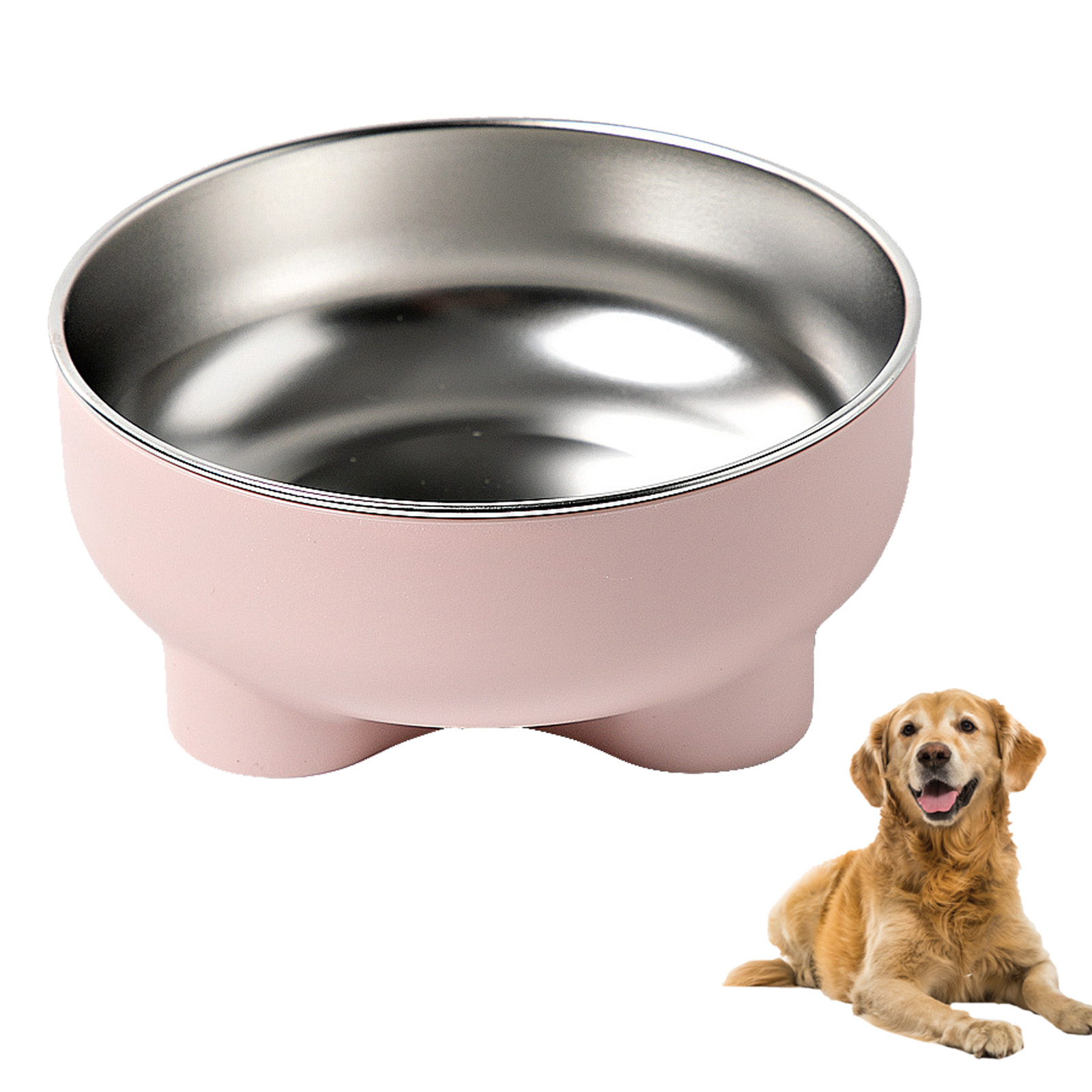 Duuclume Pet Bowl, Nonslip Stainless Steel Dog Cat Food Water Bowl ...