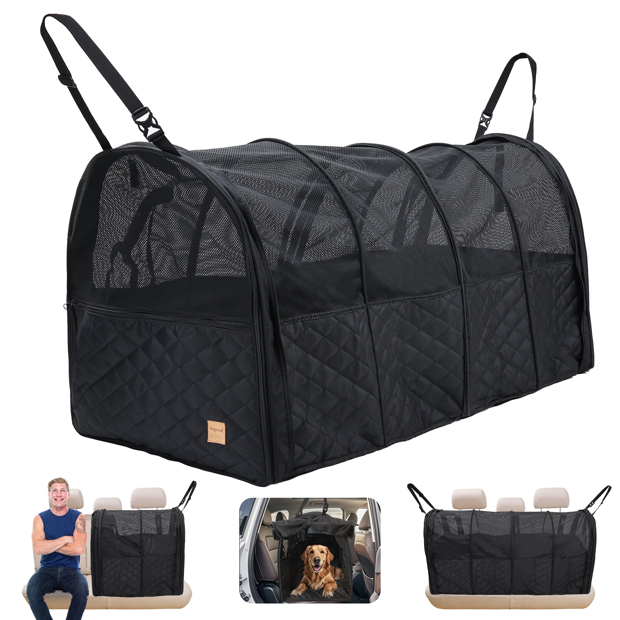 Duuclume Portable Dog Crate for Car, 50"X23"X21"Foldable Pet Car Seat ...