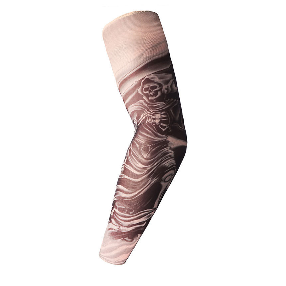 Duulaya Elastic Cycling Sleeve with UV-Blocking Tattoo Design Arm Sun ...