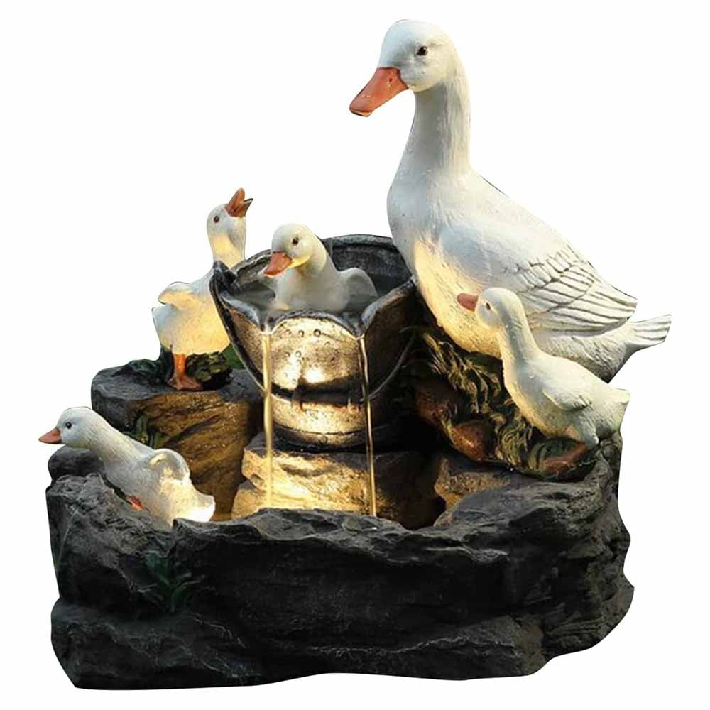 Duulaya Outdoor Elf Figurine Duck/Squirrel Pressure Water Sculpture ...