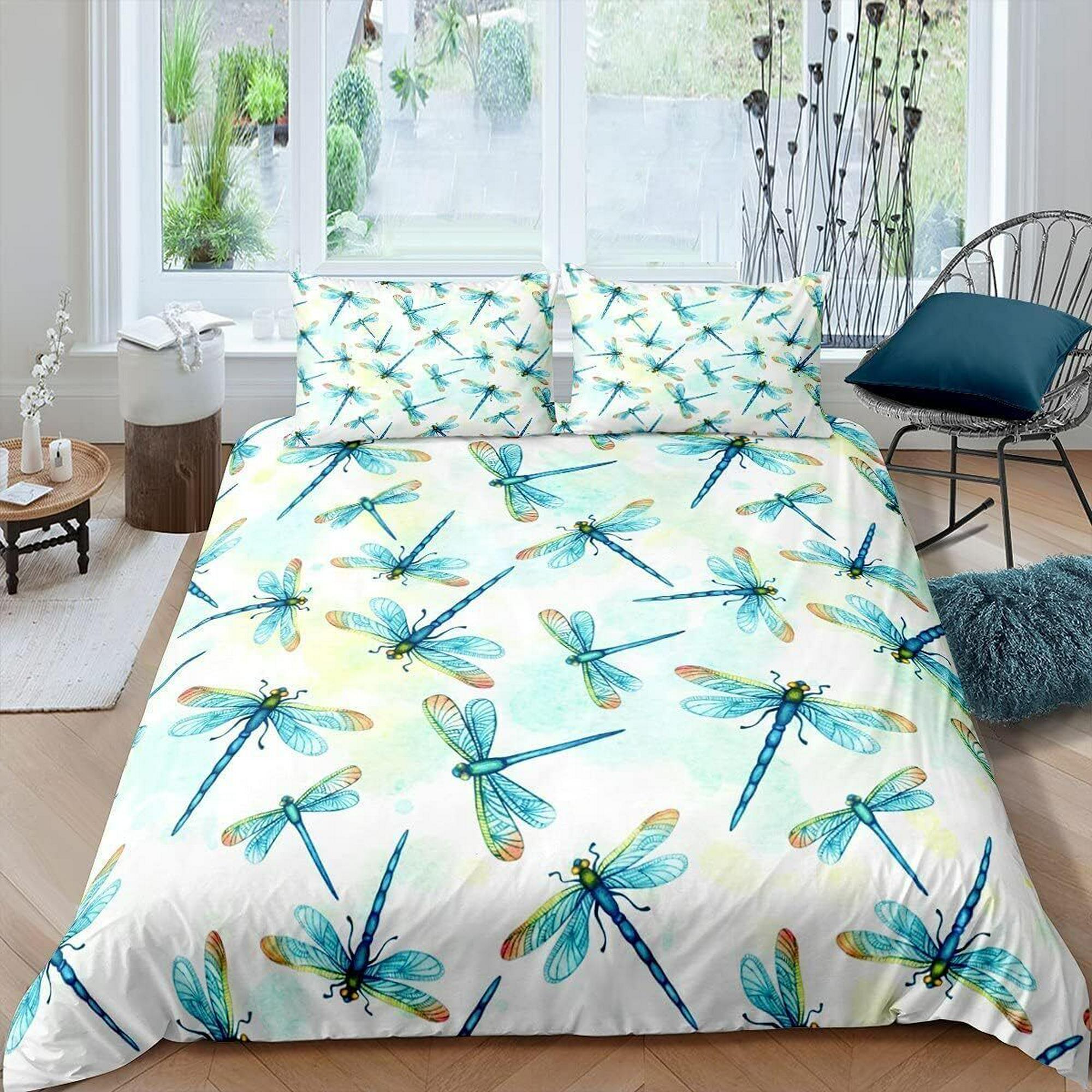 Duvet Cover 200x220 cm Bedding Sets 3D Printed Blue Dragonfly Duvet ...