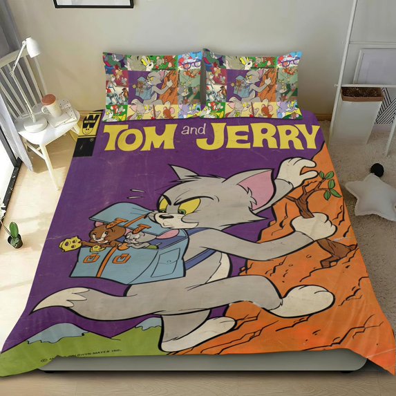 Duvet Cover 3 Piece Bedding Set Tom and Jerry,Teens Comforter Cover Set ...