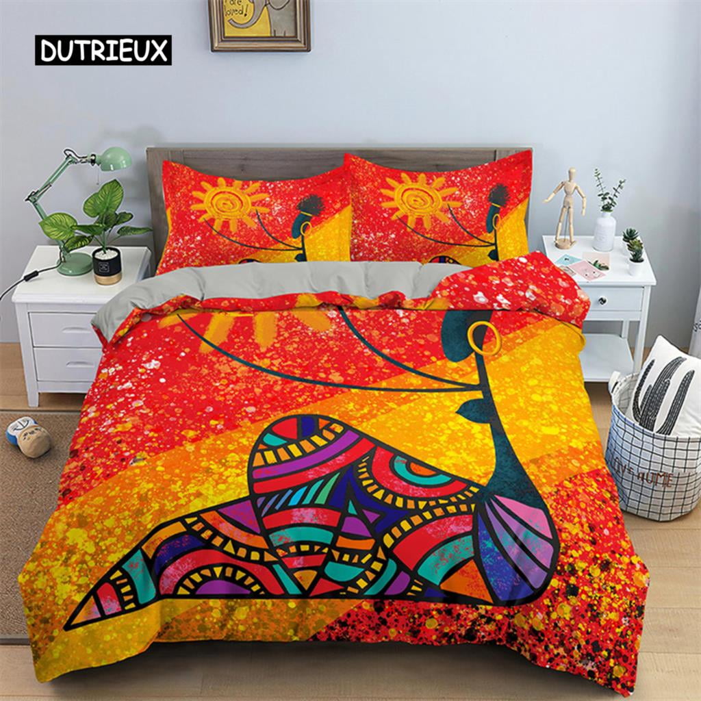 Duvet Cover African Woman Theme for Women Children Microfiber Exotic ...