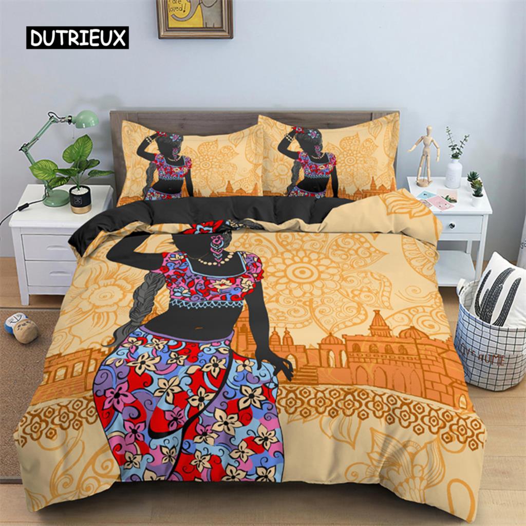 Duvet Cover African Woman Theme for Women Children Microfiber Exotic ...