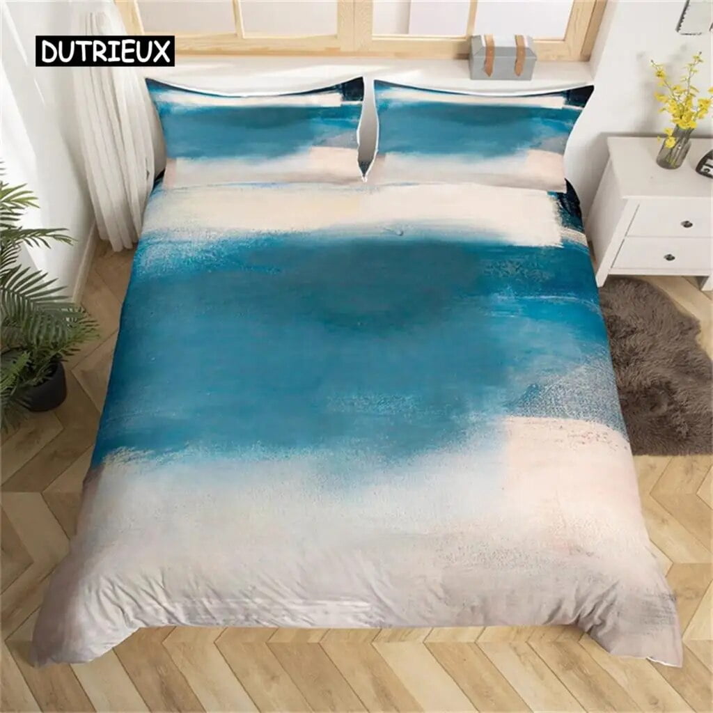 Duvet Cover Art Graffiti Red Brown Bedding Set Oil Painting Set for ...