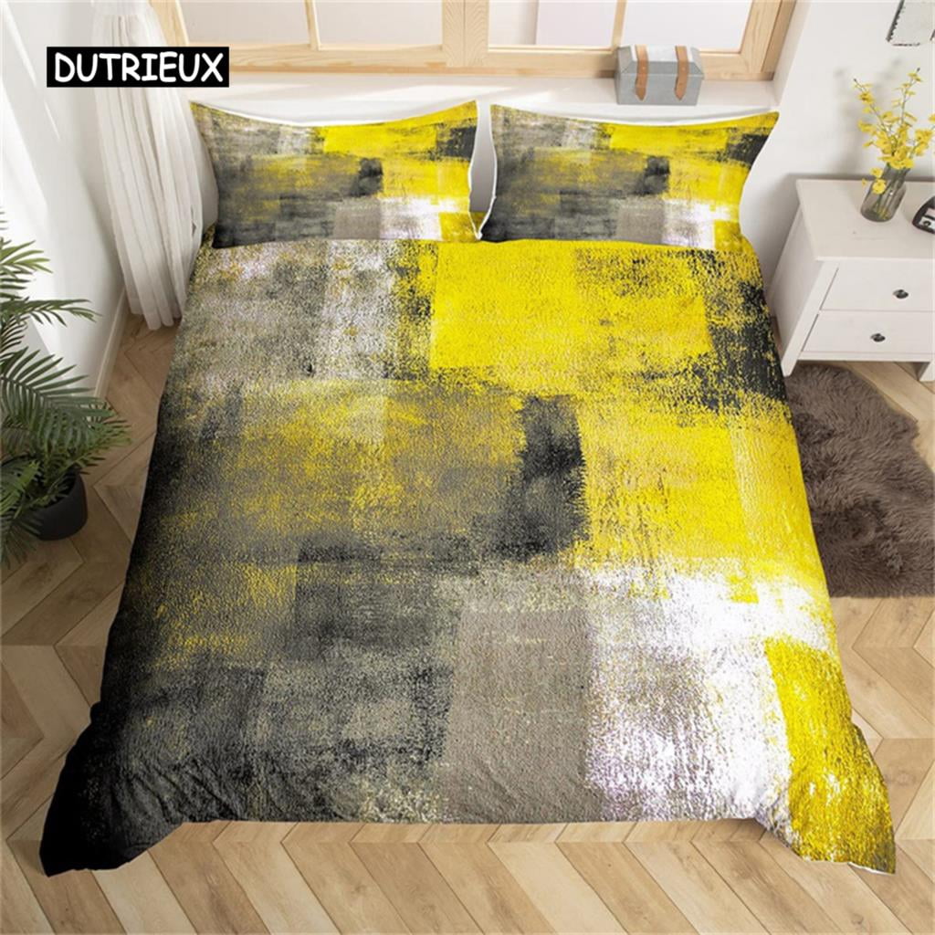 Duvet Cover Art Graffiti Red Brown Bedding Set Oil Painting Set for ...
