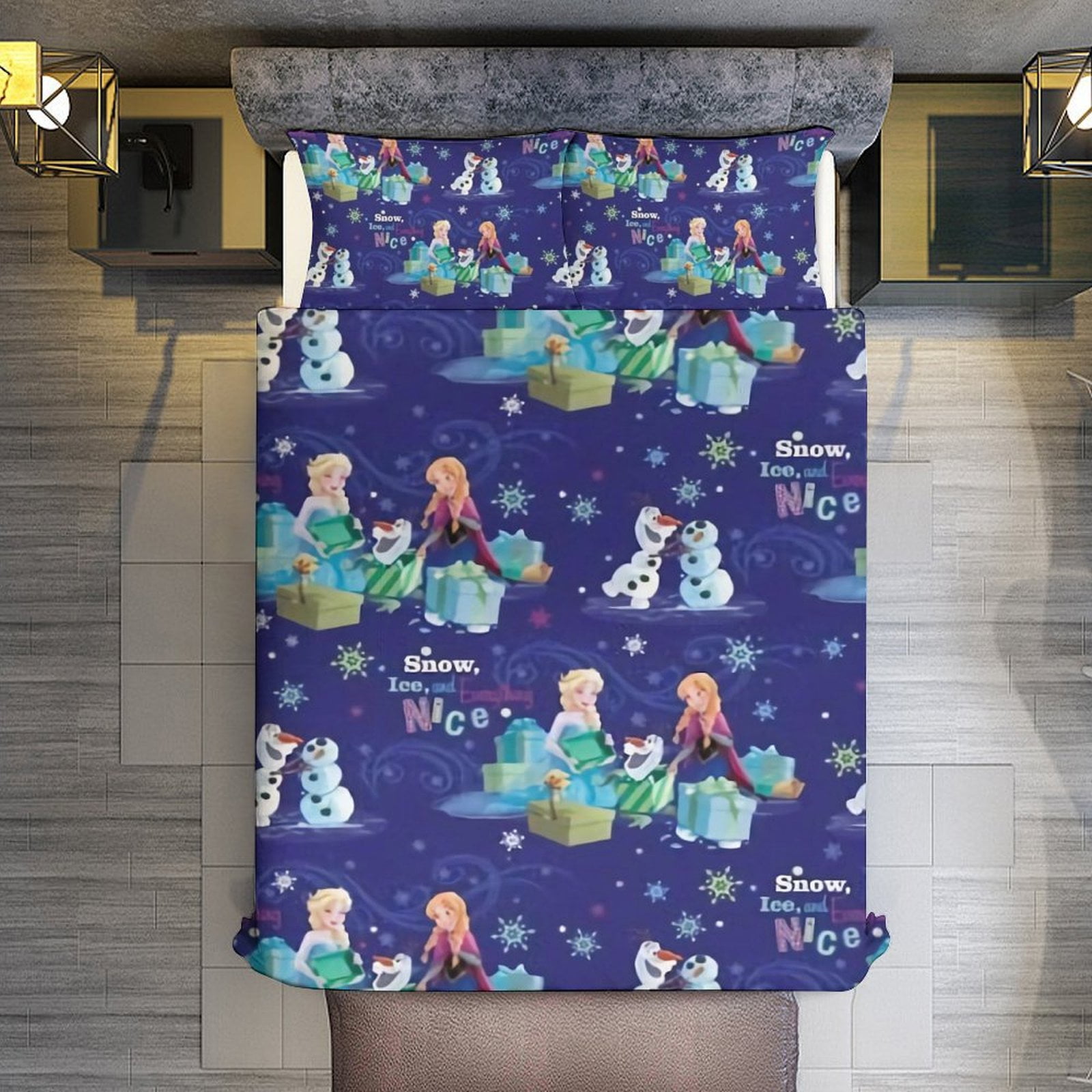 Duvet Cover,Frozen-Queen Anna And Snow Queen Elsa Bed Sheets for Boys ...