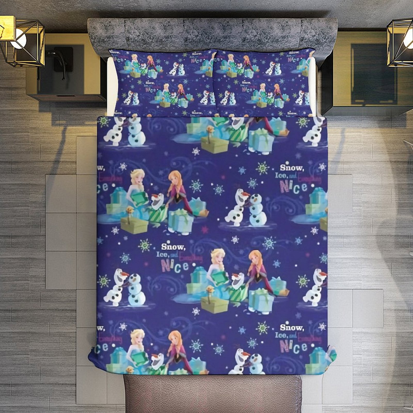 Duvet Cover,Frozen-Queen Anna And Snow Queen Elsa Bed Sheets for Boys ...