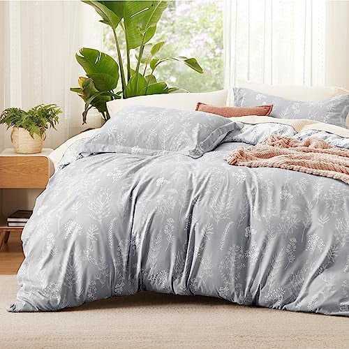 Duvet Cover Full Size - Reversible Grey Full Duvet Cover Set with ...