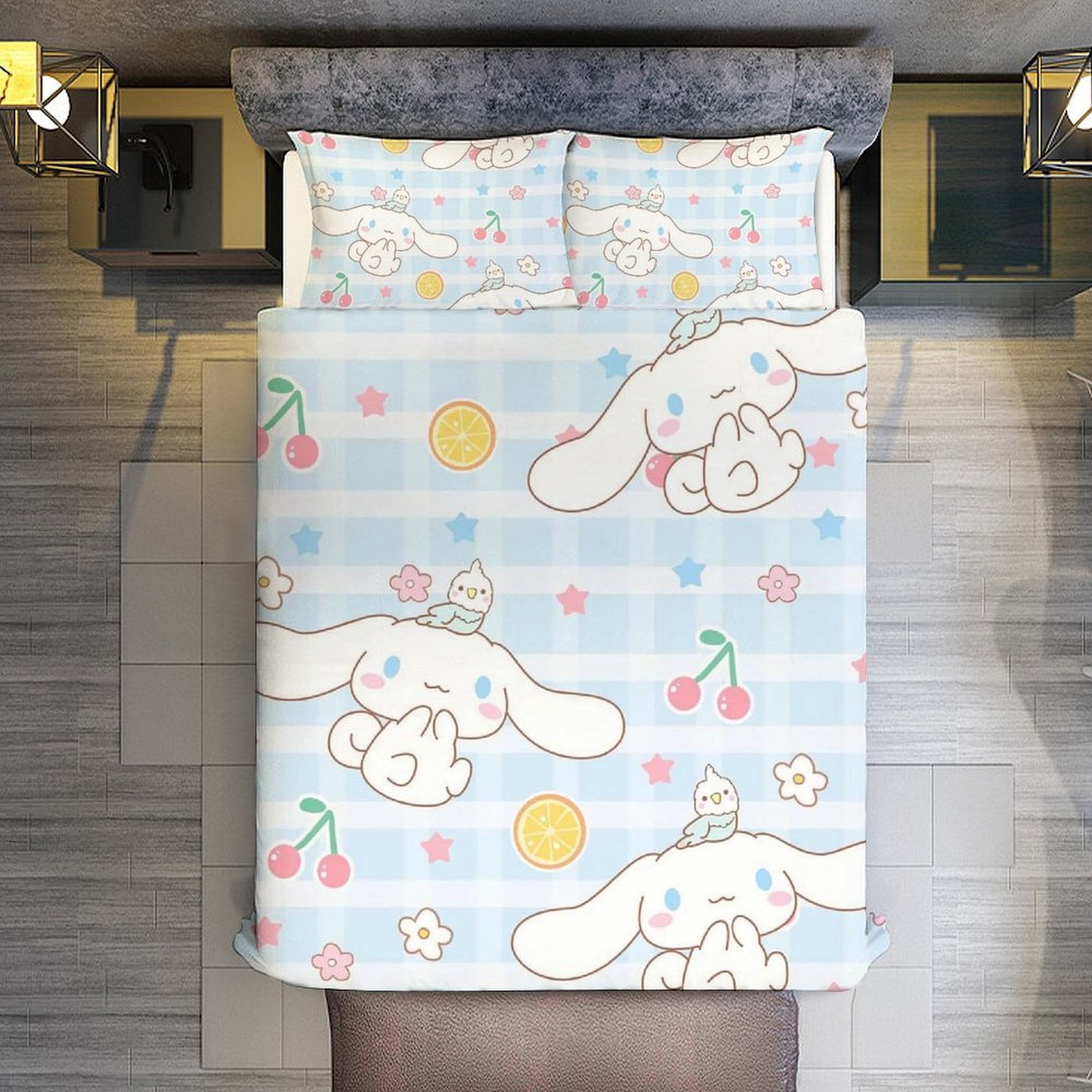 Duvet Cover,Kawaii Cinnamoroll Lemon Cherry Bed Sheets for Boys,Bedding ...