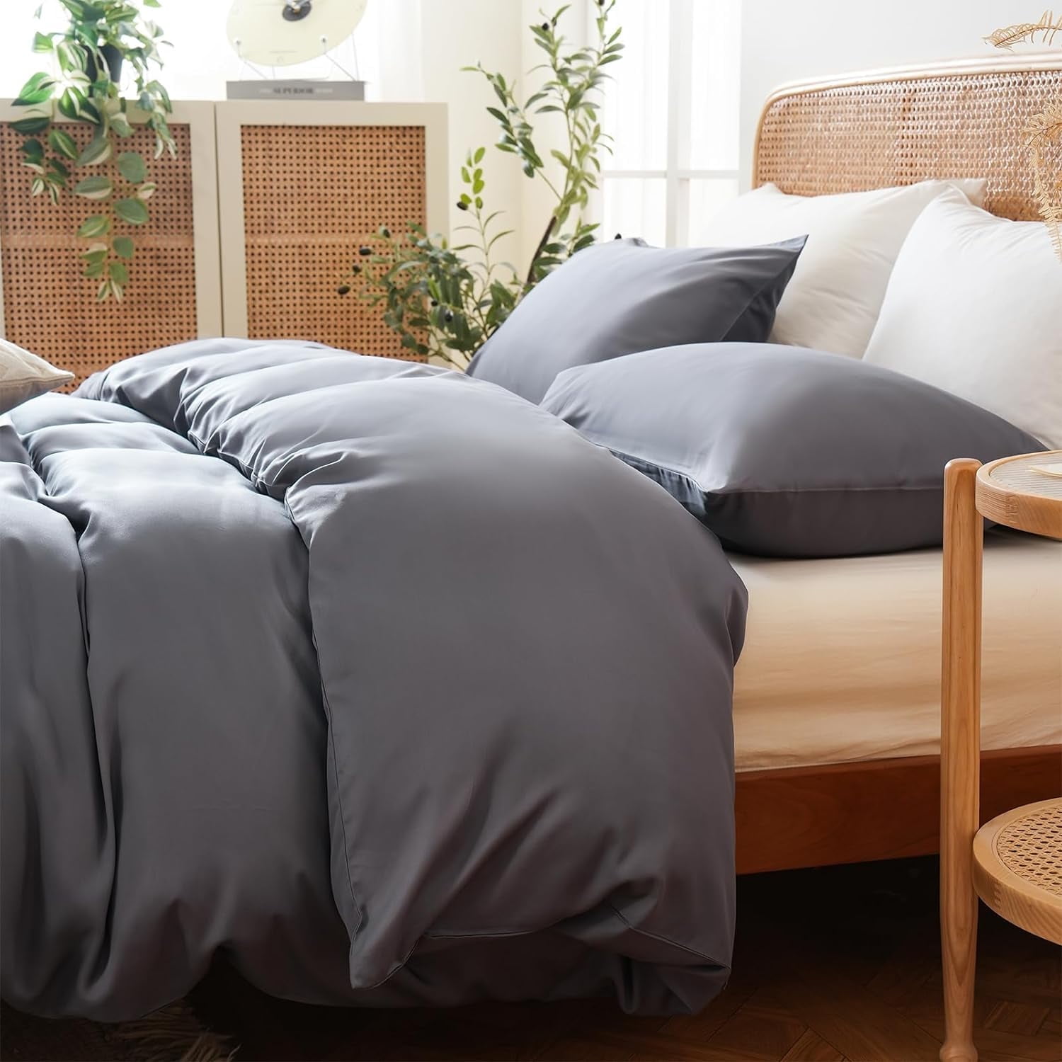 Duvet Cover King Size, 100% Rayon Derived from Bamboo, Luxury Silky ...