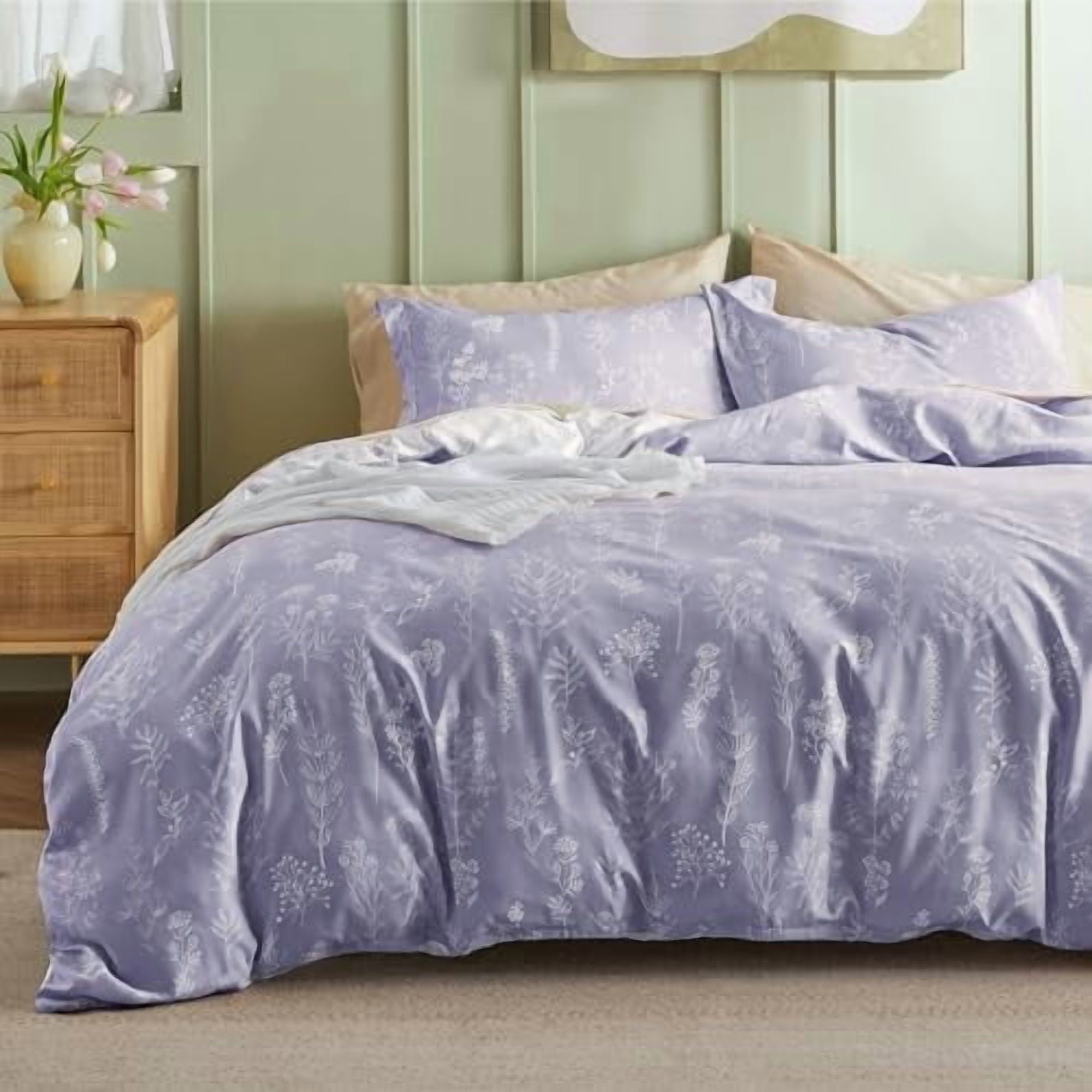 Duvet Cover King Size - Reversible Lilac Purple King Duvet Cover Set ...